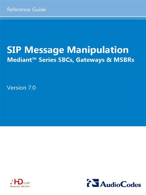 Ltrt 28647 Sip Message Manipulation Reference Guide Ver 70 Pdf Session Initiation Protocol