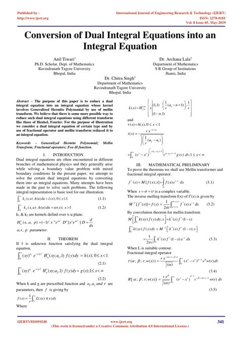 Pdf Conversion Of Dual Integral Equations Into An Integral Equation