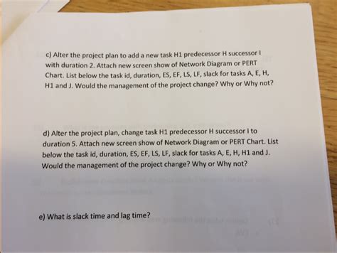 For The Following Tasks Task Duration Predecessor Chegg Com