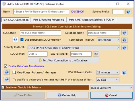Core Hl7 Sql Engine Schema Profiles