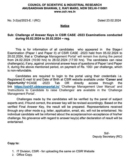 Csir So Aso Answer Key 2024 Out