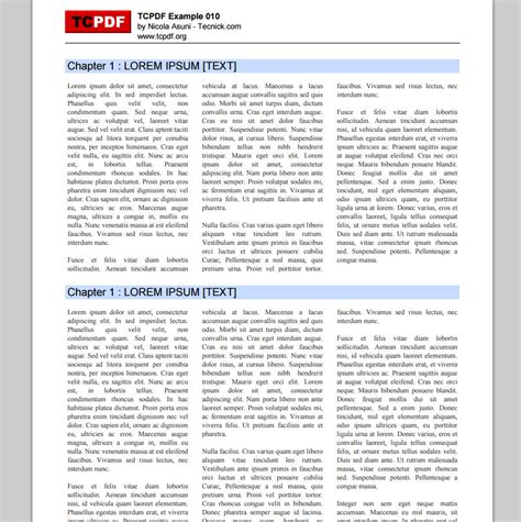Tcpdf How Can I Obtain 2 Blocks Of 3 Columns On The Same Page With Tfpdf Stack Overflow