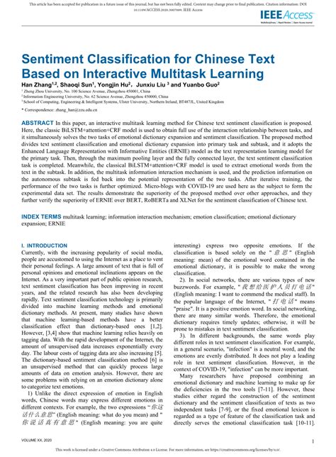 Pdf Sentiment Classification For Chinese Text Based On Interactive Multitask Learning