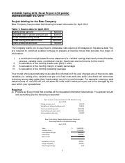 ACC 2020 Excel Project 2 Spring 2019 Pdf ACC2020 Spring 2019 Excel Project 2 50 Points