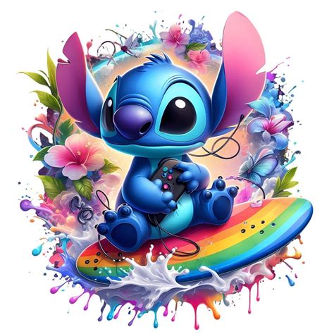 Pin By La Beba Fashion On Stich Lilo And Stitch Disney Art Drawings Colorful Flowers
