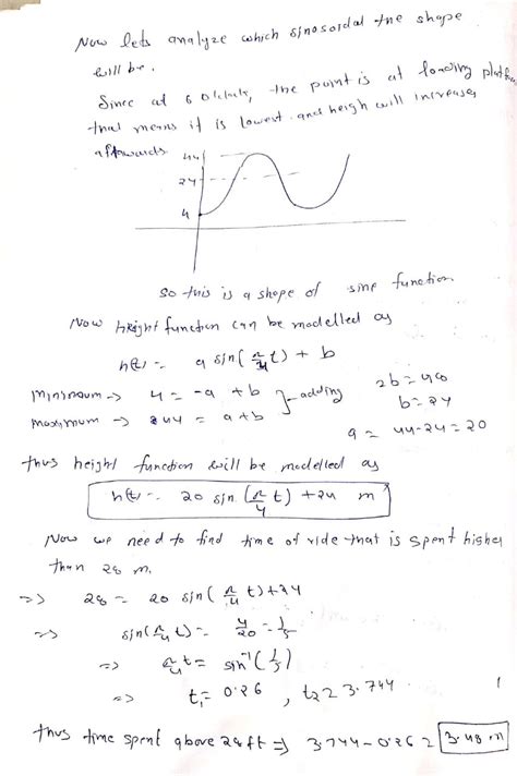 Solved Construct A Sinusoidal Function With The Provided Information