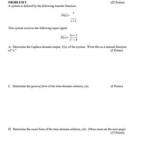 solved problem 5 25 points a system is defined by the