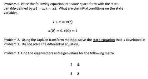 Solved Problem 1 Place The Following Equation Into