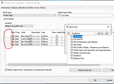Showhide Bands Checkbox In The Profile View Properties Or Section