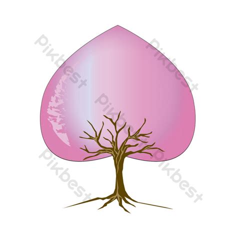Pink Heart Shaped Tree Illustration PNG Images PSD Free Download Pikbest