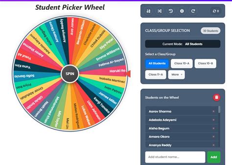 Random Student Picker Wheel