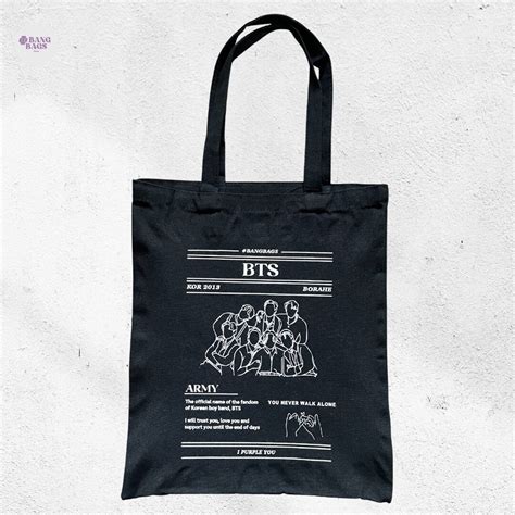 Bts Army Canvas Tote Bag Army Bag Bts Bag Kpop Cotton Bag Borahe I