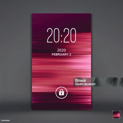 모바일 애플 리 케이 션에 대 한 현대 자물쇠 스크린입니다 모바일 배경 화면입니다 벡터 일러스트입니다 3차원 형태에 대한 스톡 벡터 아트 및 기타 이미지 Istock