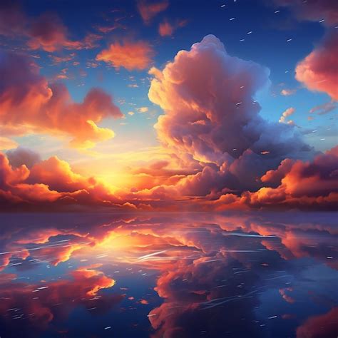 Premium Ai Image Beautiful Sunset Sky Clouds In Backround