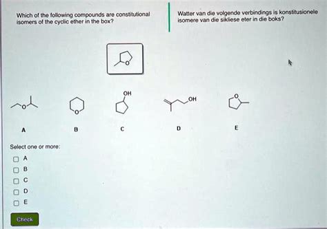 Which Of The Following Compounds Are Constitutional Isomers Of The