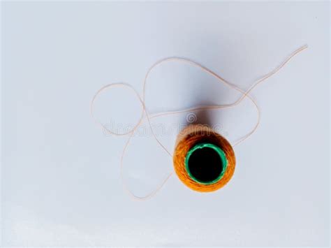 Brown Thread Isolated On White Background Thread For Sewing Stock Brown Thread Isolated On White Background Thread For Sewing Stock