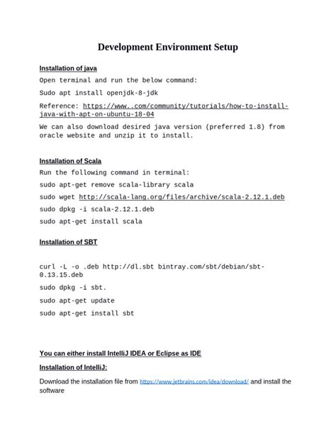 Development Environment Setup Pdf