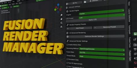 Fusion Render Manager Addon For Blender Rendering Optimization Superhive Formerly Blender