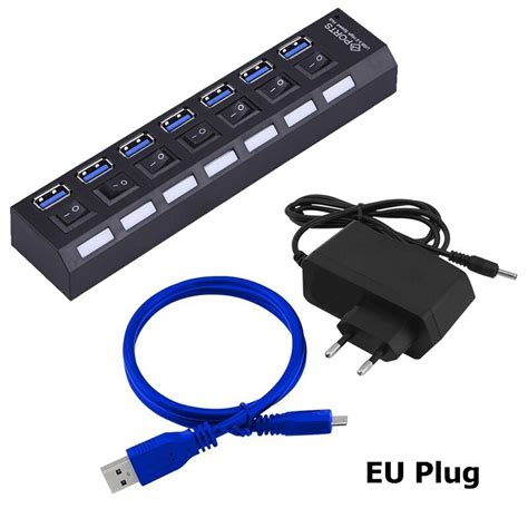 Usb 3 0 Hub 4 Port Usb Hub Usb Splitter Power Adap Grandado