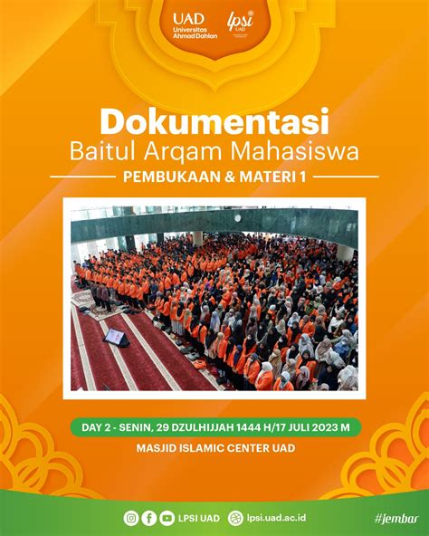Pembukaan Baitul Arqam Mahasiswa Uad Angkatan 2022 Day 2 Teknik Kimia