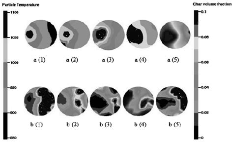 A Particle Temperature Variation Along The Cross Section Of The