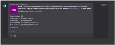 Integrating Visual Studio Team Services With Microsoft Teams Developer Support
