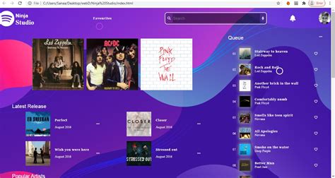 Github Nongpok Ninja Studio Music Player Music Player Interface Created Using Only Html Css