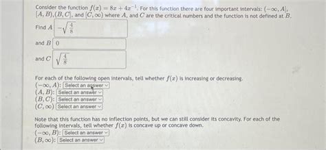 solved consider the function f x 8x 4x−1 for this function