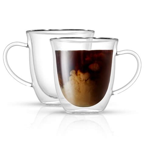 Joyjolt 135 Fl Oz Glass Borosilicate Glass Mug Set Of 2 At