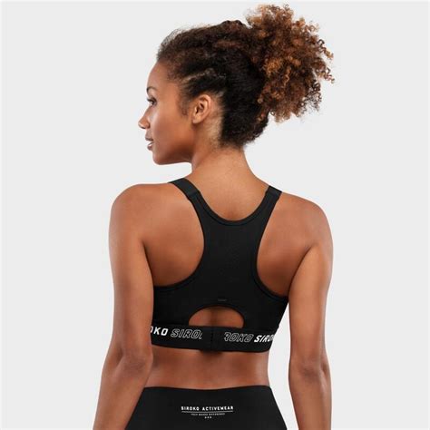 Brassière Sport Maintien élevé Fitness Femme Cardio Black Noir Siroko