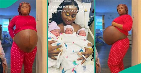 Lady Gives Birth To Triplets Celebrates Her New Joy Video Of Newborns