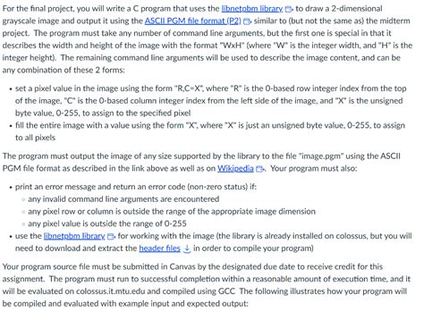 Solved For the final project, you will write a C program | Chegg.com
