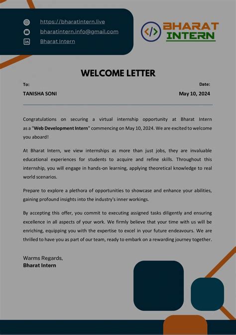 Tanisha Soni On Linkedin Bharat Web Intern