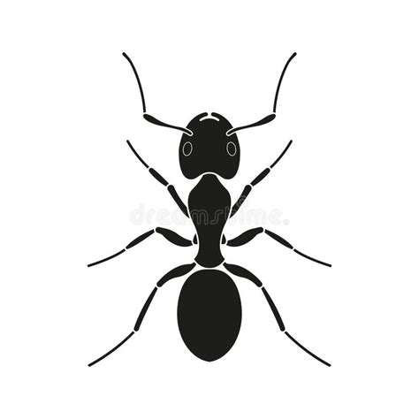 Mier Icoon Zwarte Silhouet Van Een Mier Insectenlogo