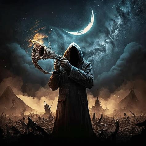 Premium Ai Image Dark Art Illustration Horror Metal Skull Witch Devil