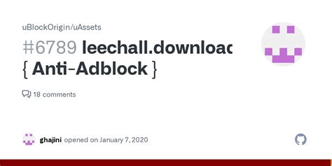 Leechalldownload Anti Adblock · Issue 6789 · Ublockoriginuassets