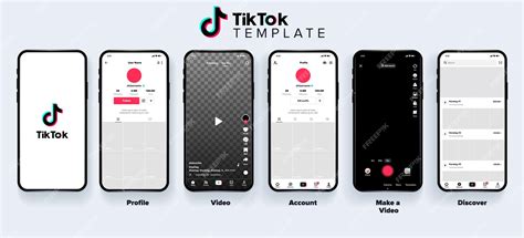 Premium Vector Tiktok Mobile App Vector Mock Up Template Pages
