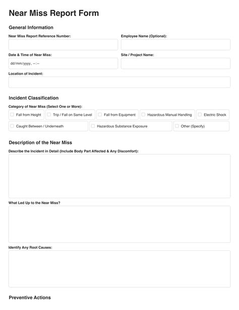 Near Miss Report Form Insite