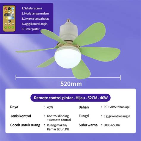 Jual Kipas Angin Plafon Lampu In Lampu Kipas Langit Langit Multifungsi Lampu Kipas Remote
