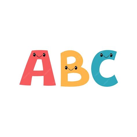 Premium Vector Abc Letters Cute Characters Learning Reading Symbols