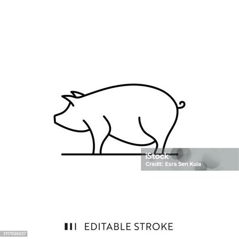 편집 가능한 스트로크가 있는 돼지 농장 라인 아이콘 디자인 인포그래픽 웹 페이지 모바일 앱 ui ux 및 gui 디자인에
