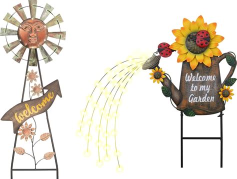 Teresas Collections Garden Decor With Solar Outdoor Lights