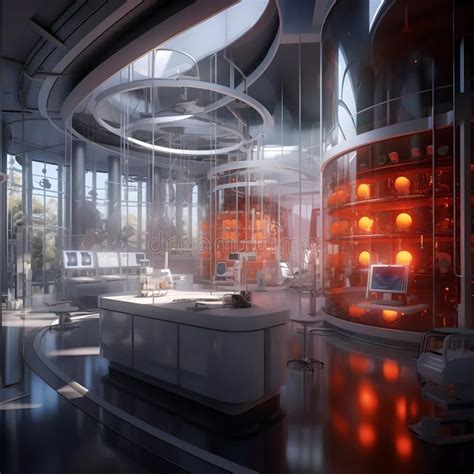 The Laboratory Of The Future Stock Illustration Illustration Of Device Analysis 280413375