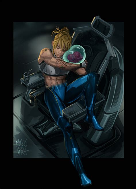 Samus Aran Metroid And Metroid Larva Metroid Drawn By Maxkay Danbooru