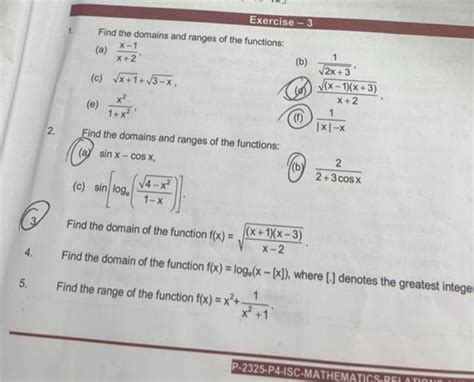 Exercise 31 Find The Domains And Ranges Of The Functionsa X2x−1