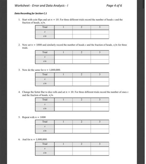 Solved Worksheet Error And Data Analysis 1 Page 4 Of 6 Worksheets Library