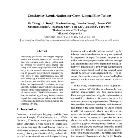 Consistency Regularization For Cross Lingual Fine Tuning Acl Anthology