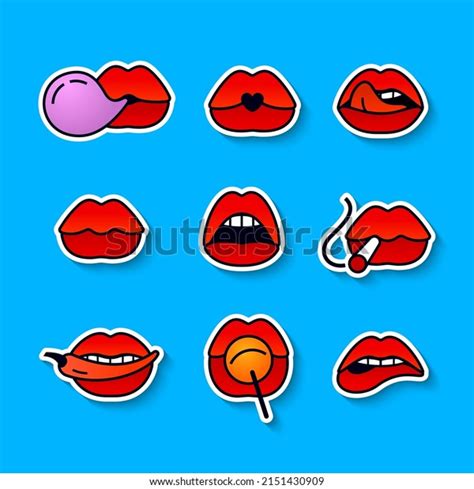 Lips Set Female Mouth Sexy Smile Stock Vector Royalty Free 2151430909 Shutterstock