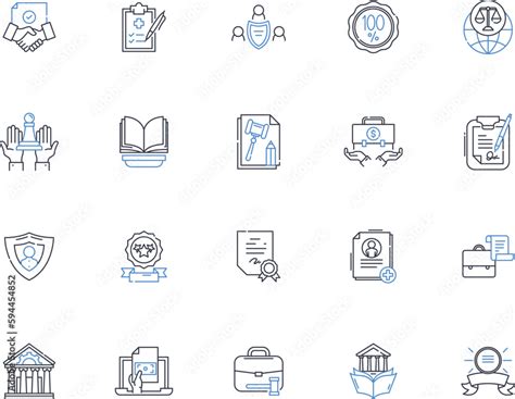 Protections Line Icons Collection Shields Barriers Defenses