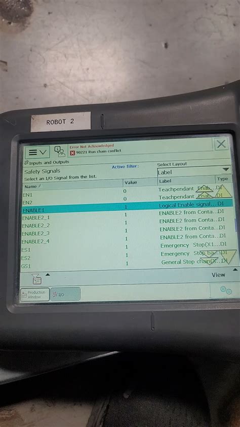 Run Chain Conflict On Abb Robot En1 Blinking Safety Signals